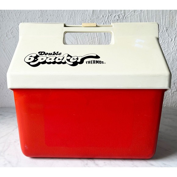 Thermos | Other | Vintage Thermos Cooler Double 6packer 2 Qt Red White Camping Ice Chest | Poshmark